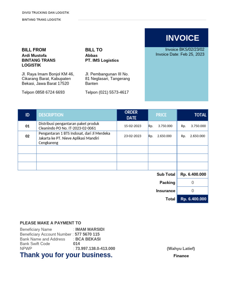 Invoice IMS | PDF