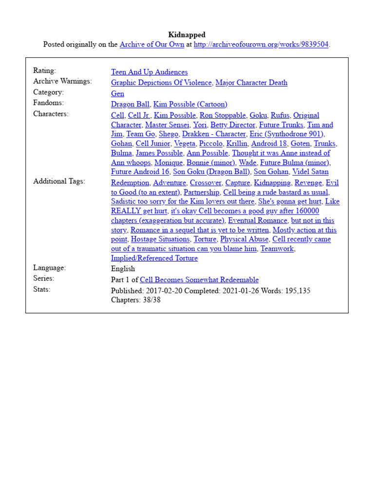 Kidnapped | PDF | Dragon Ball