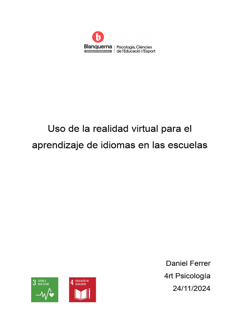 Treball TIC | PDF | Enseñando | Realidad virtual