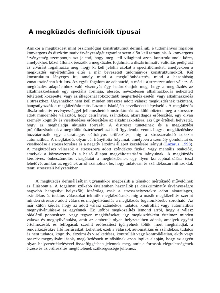 A Megküzdés, Psz. Immunrendszer Leírása | PDF