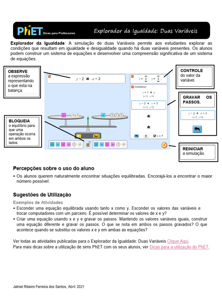 Equality Explorer Two Variables HTML Guide PT BR | PDF