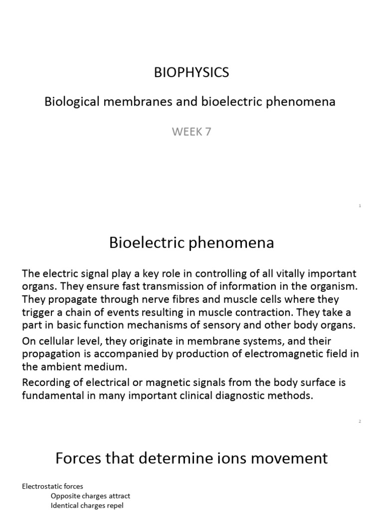 Bioelectric Phenomena in Biological Membranes | PDF | Action Potential ...