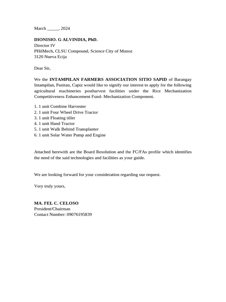 Pro Forma Letter of Intent | PDF