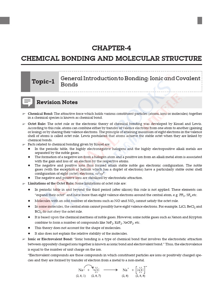 Notes - Chemical Bonding & Molecular Structure | PDF | Molecular ...