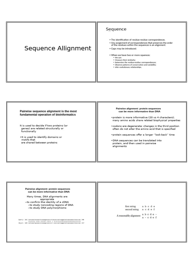AsBioinfo-Ders-7-ALLIGNMENT_1 | PDF | Sequence Alignment | Nucleic Acid Sequence