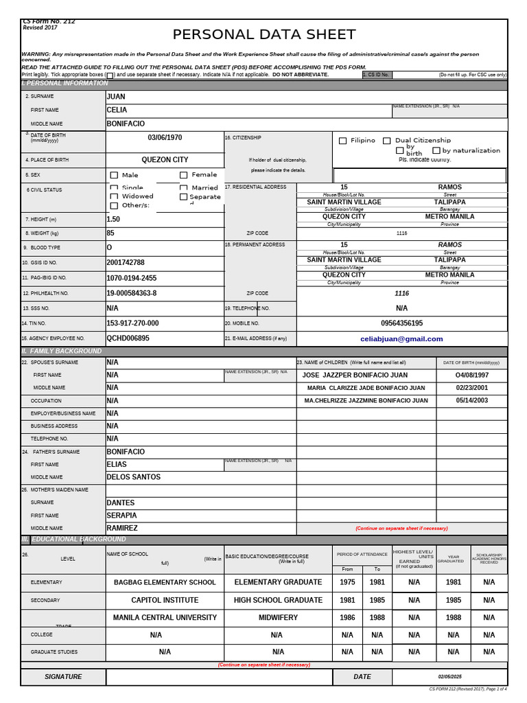 Pds-Revised-2017 Celia | PDF