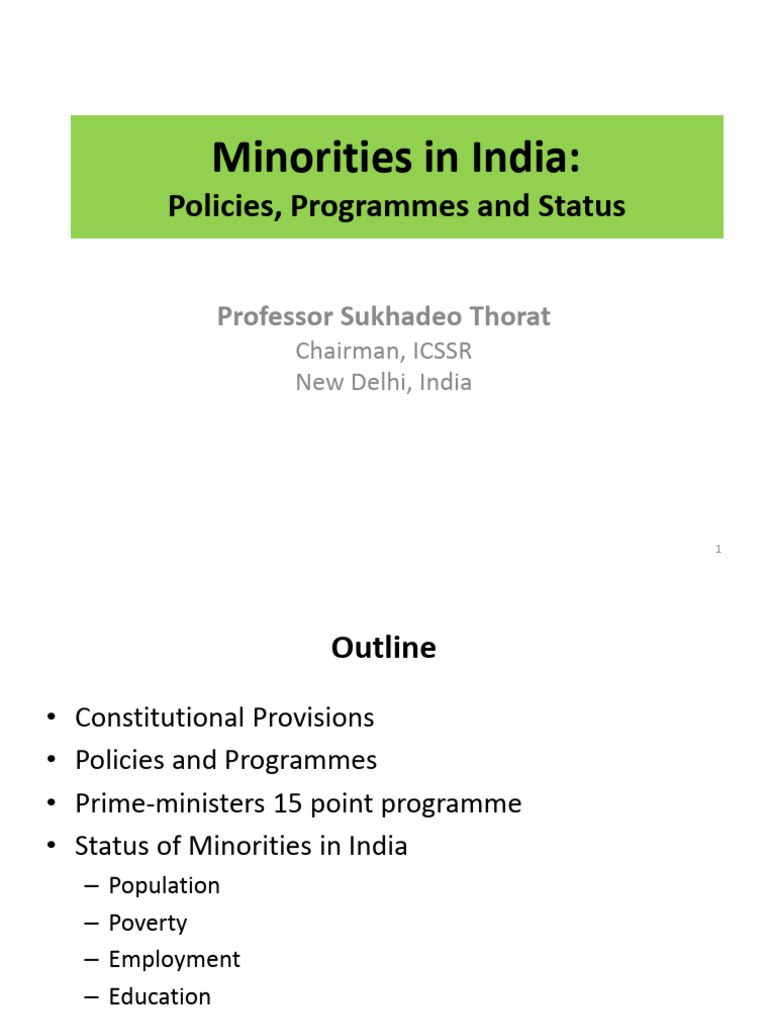 Minorities in India: Policies and Status | PDF | Justice | Crime & Violence