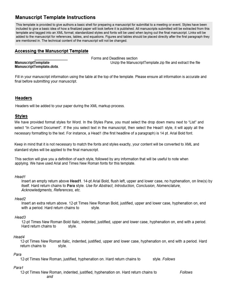 Iptc Manuscript Template Instructions-1 | PDF | Arial | Times New Roman