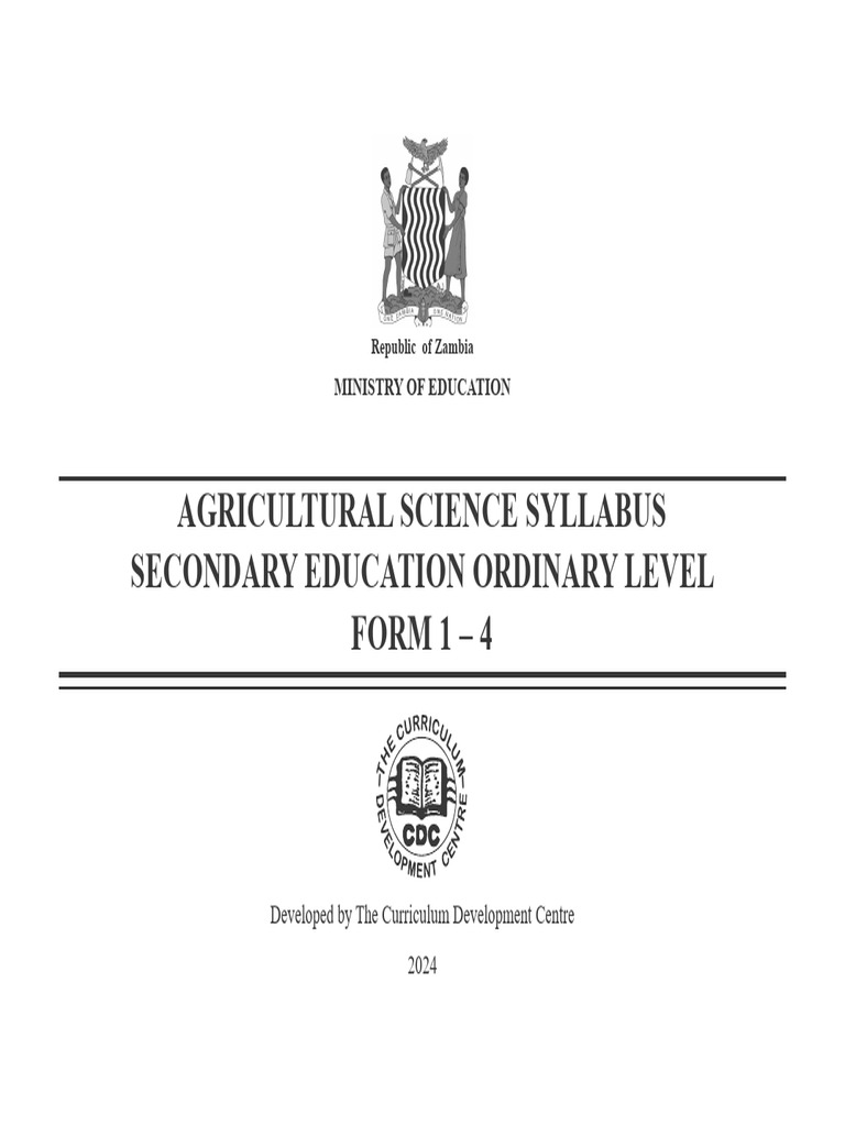 Agricultural Science o Level Syllabus Form 1-4 | PDF | Soil ...
