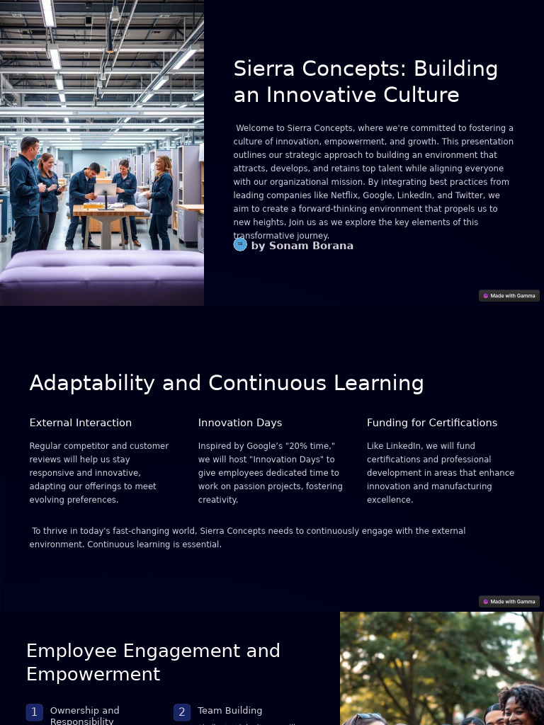 Sierra Concepts Building An Innovative Culture | PDF | Innovation ...