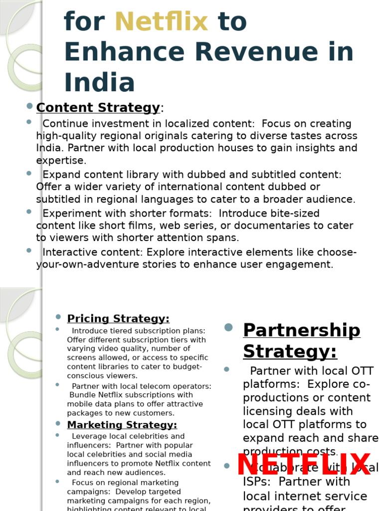 Recommendations for Netflix to Enhance Revenue in India | PDF | Netflix ...