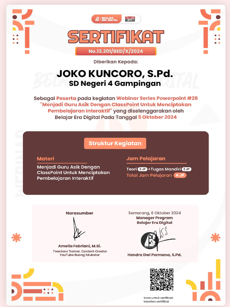 sertifikat_JOKO KUNCORO, S.Pd. | PDF