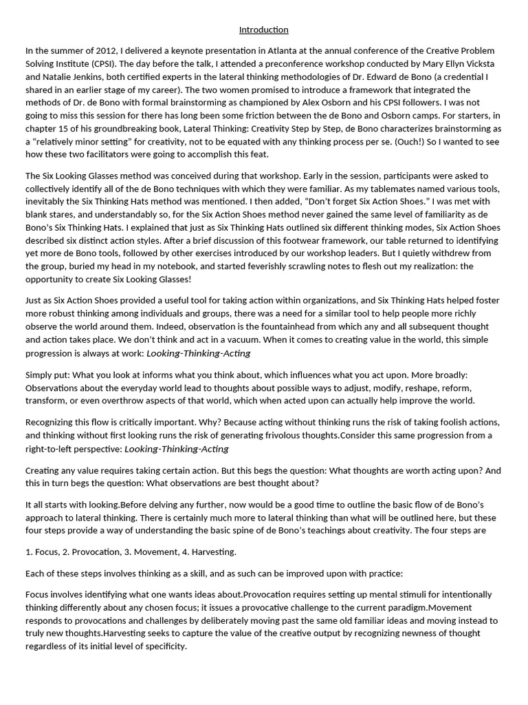 Introduction | PDF | Thought | Creativity