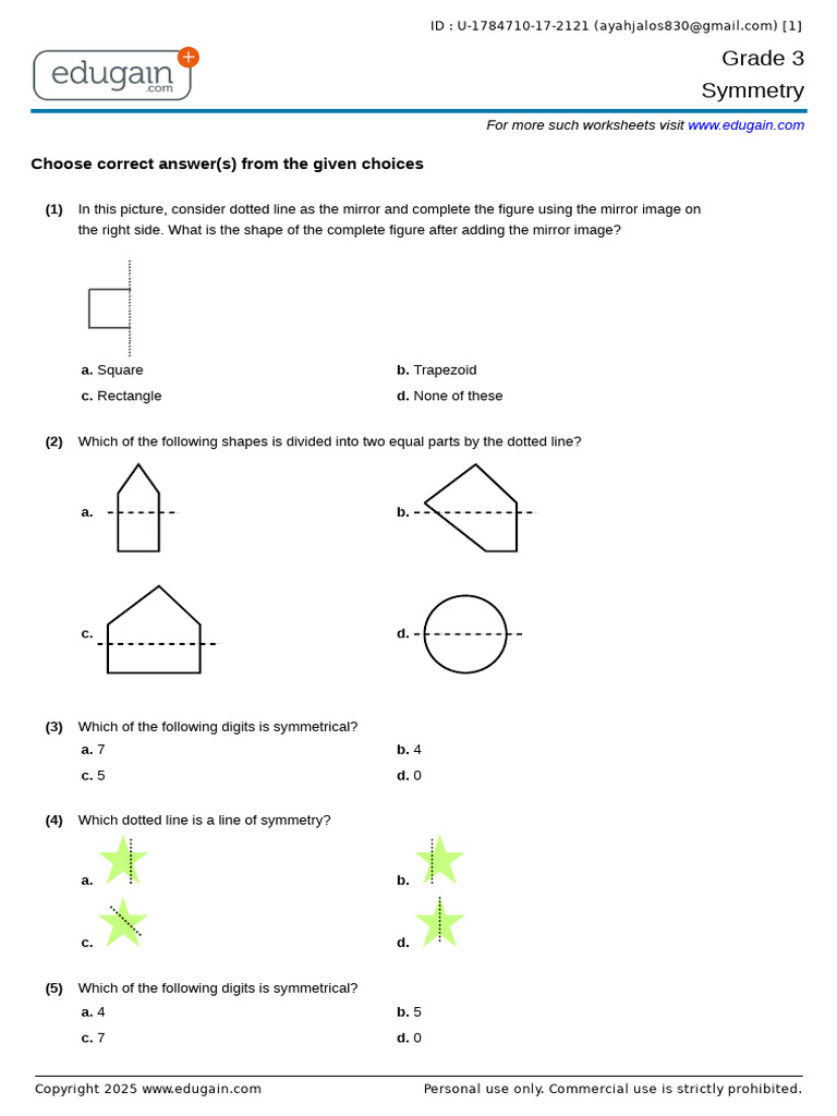 Grade3 1784710 17 2121.q | PDF | Symmetry | Elementary Geometry