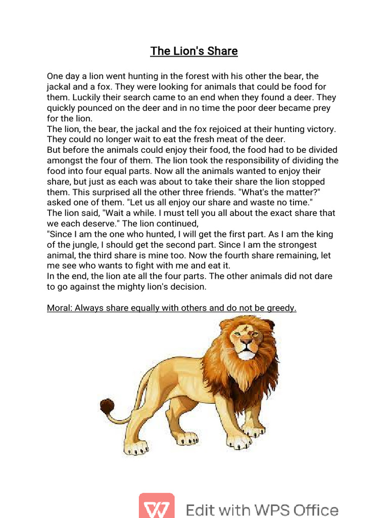 The Lion's Share-1 | PDF