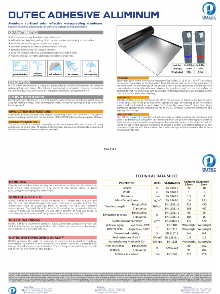 TDS Adhesive Aluminum | PDF