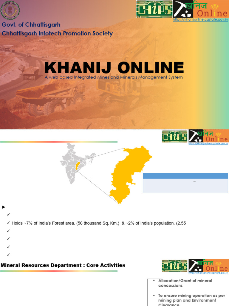 Chhattisgarh Khanij Online System Overview | PDF | Mining