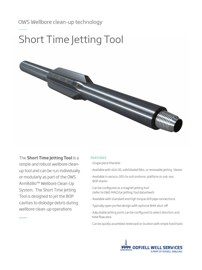 Short Time Jetting Tool | PDF | Mechanical Engineering | Manufactured Goods