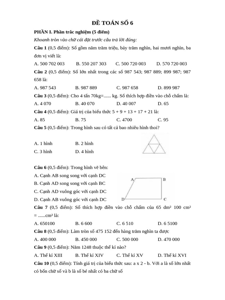 ĐỀ TOÁN CK1 (6-10) | PDF