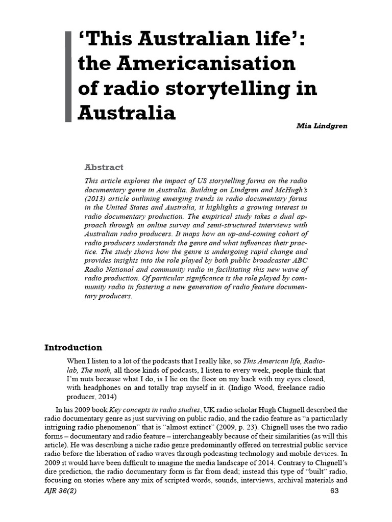 This Australian Life The Americanisatio | PDF | Podcast | Mass Media