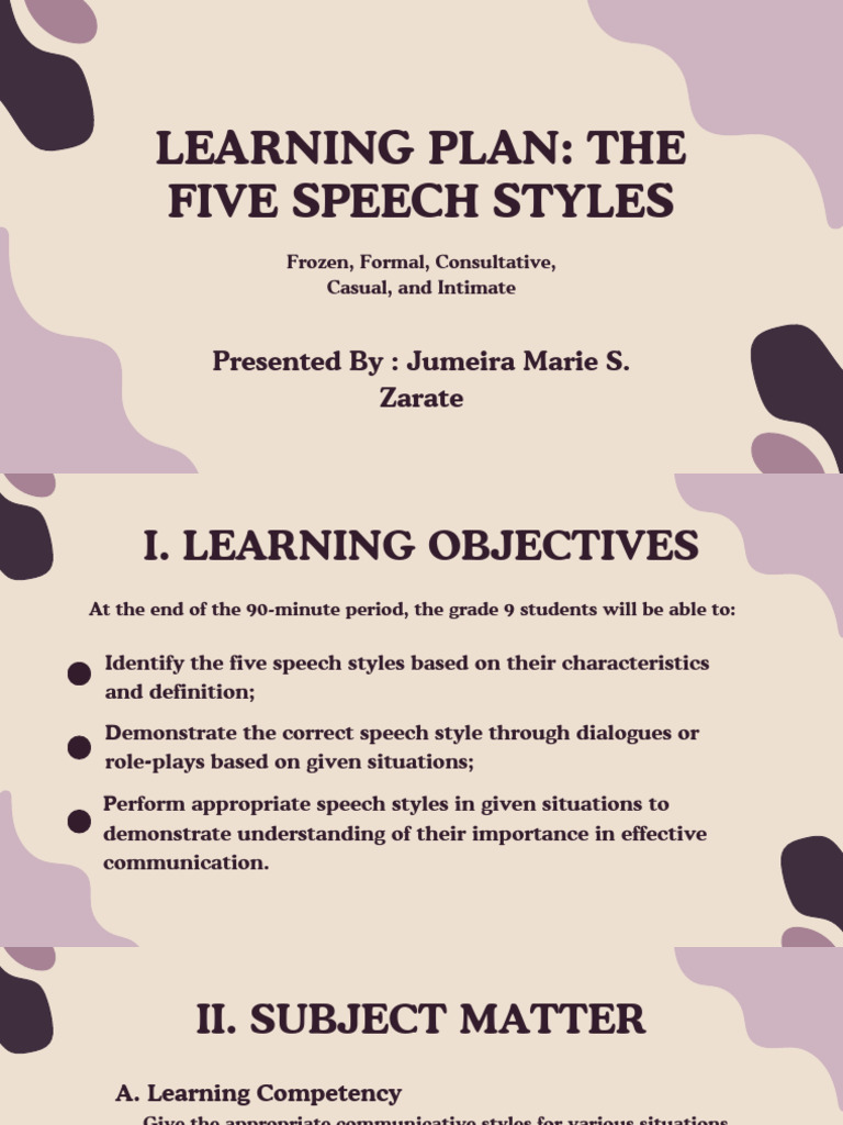 Understanding the Five Speech Styles | PDF | Communication | Speech