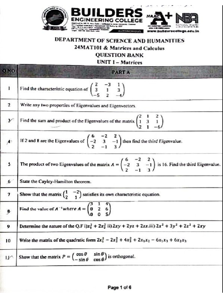 Maths Question Bank PDF | PDF