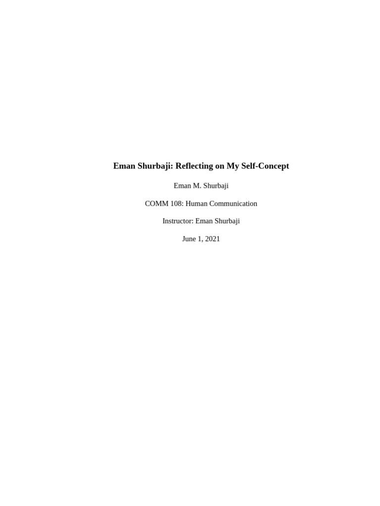 Self Concept Example | PDF | Communication | Self Concept