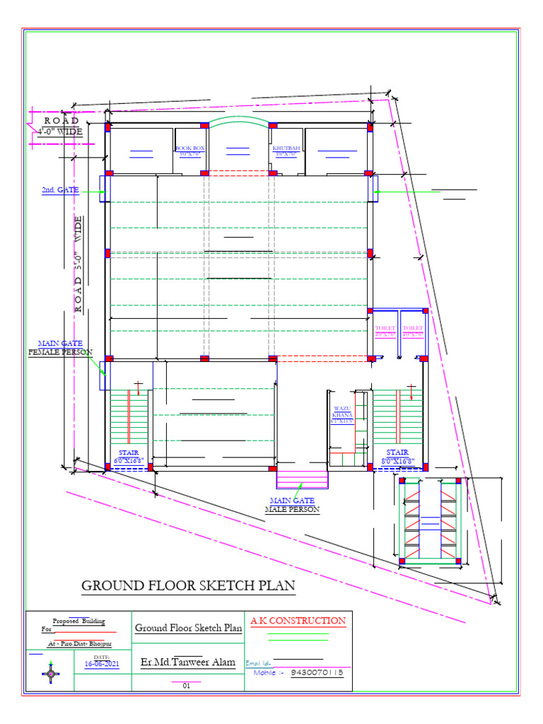 Ground Floor Plan for Masjid Abu Bakr | PDF