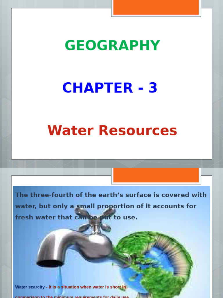 Geo Chapter - 3 Water Resources | PDF | Water Scarcity | Water