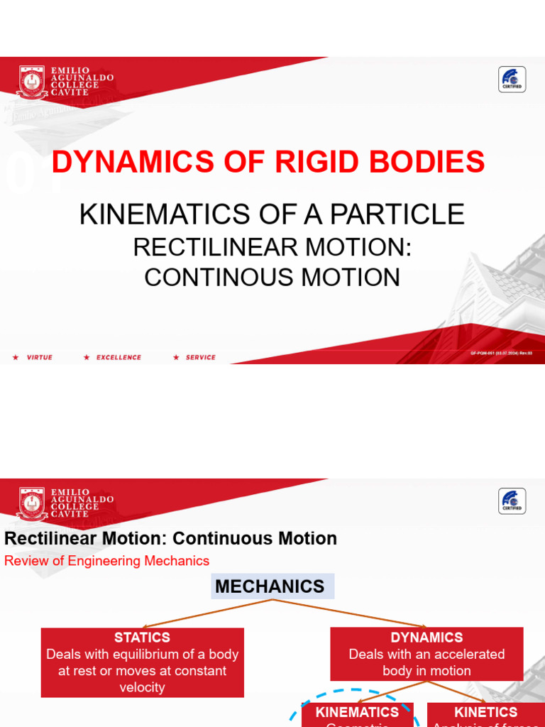 Rectilinear Motion and Kinematics Explained | PDF | Velocity | Acceleration
