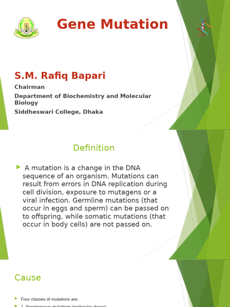 Gene Mutation | PDF | Mutation | Point Mutation