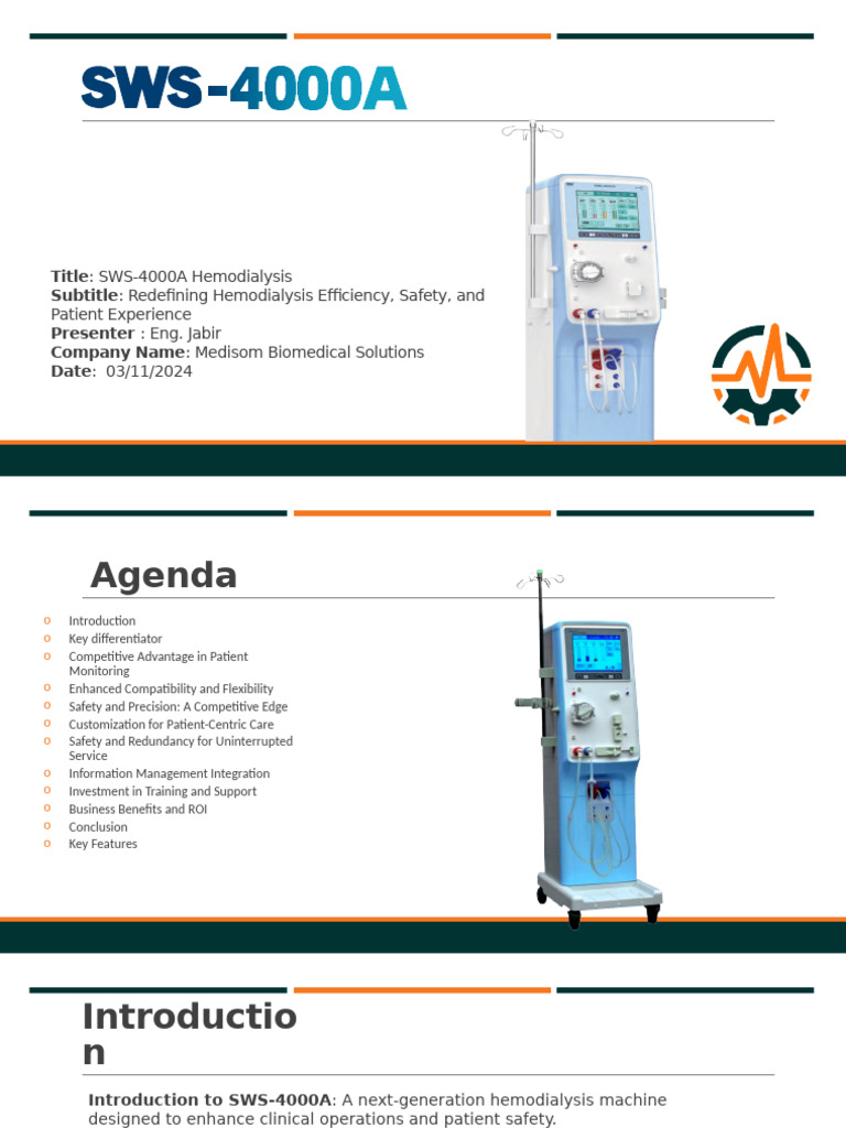 SWS 4000A Presentation | PDF | Hemodialysis | Reliability Engineering