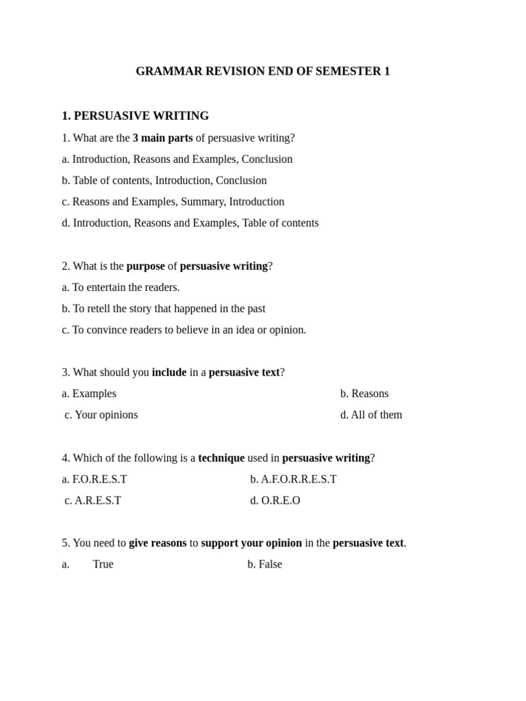 Grammar Revision English End Semester 1 | PDF | Adverb | Linguistics