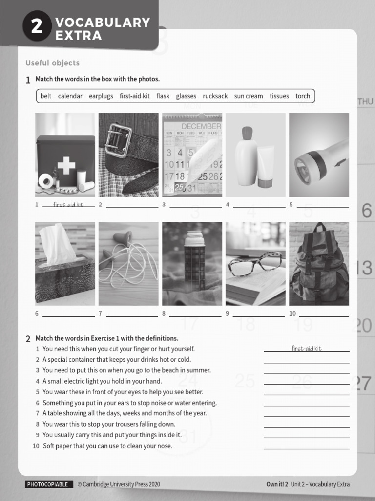Vocabulary Extra Unit2 | PDF
