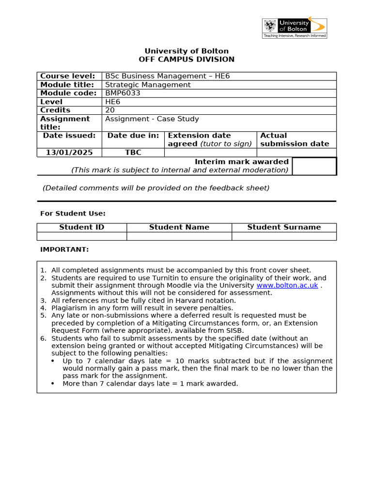 Assignment Front Cover Page | PDF