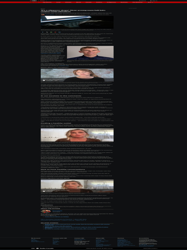 'It's a slippery slope'_ How young men fall into online radicalization _ CBC News | PDF | You ...