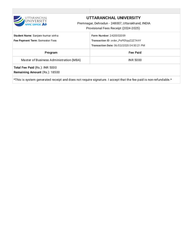 Partial Payment Receipt - Partial Payment Receipt (10) | PDF