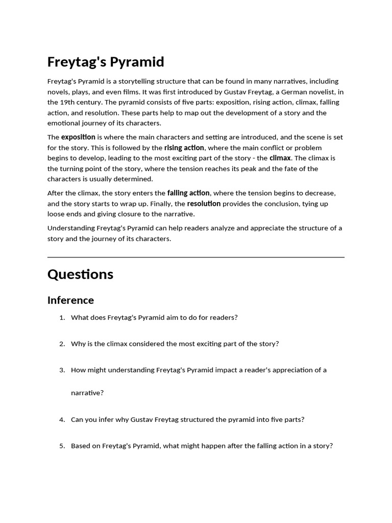 Understanding Freytag's Pyramid Structure | PDF | Narrative | Human ...