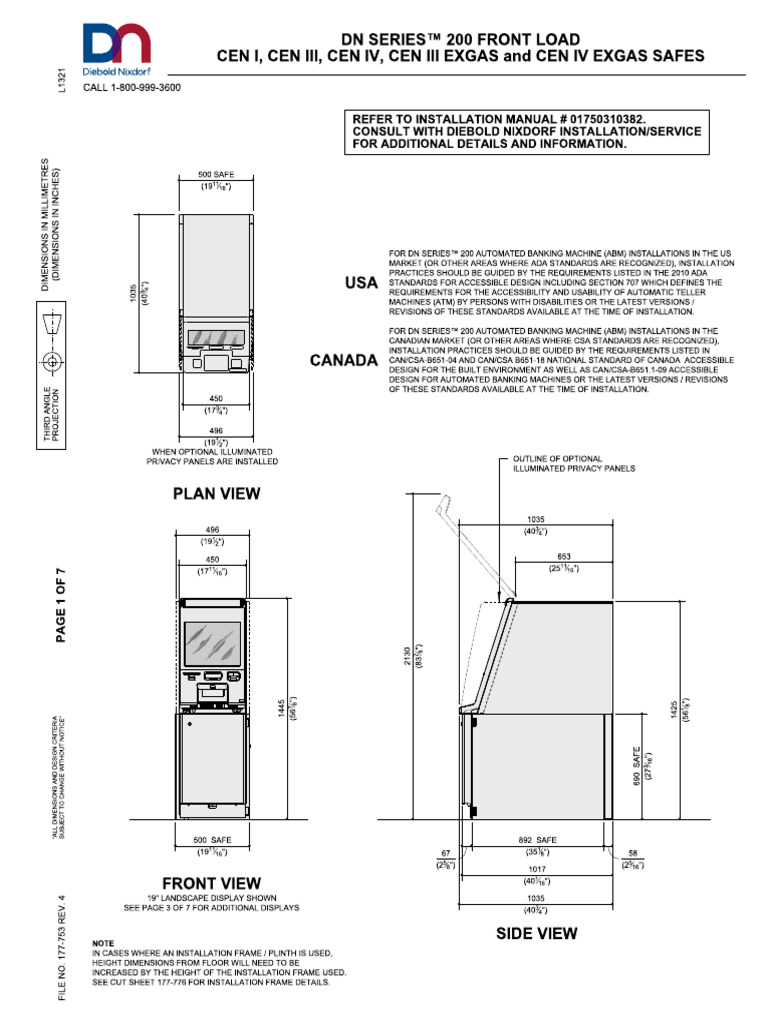 DN Series 200 FL CEN 177 753r04 | PDF | Automated Teller Machine