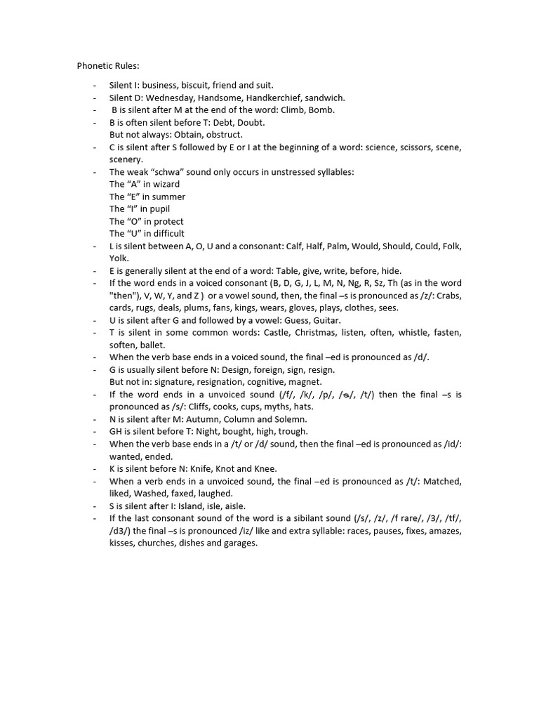 Phonetic Rules | PDF