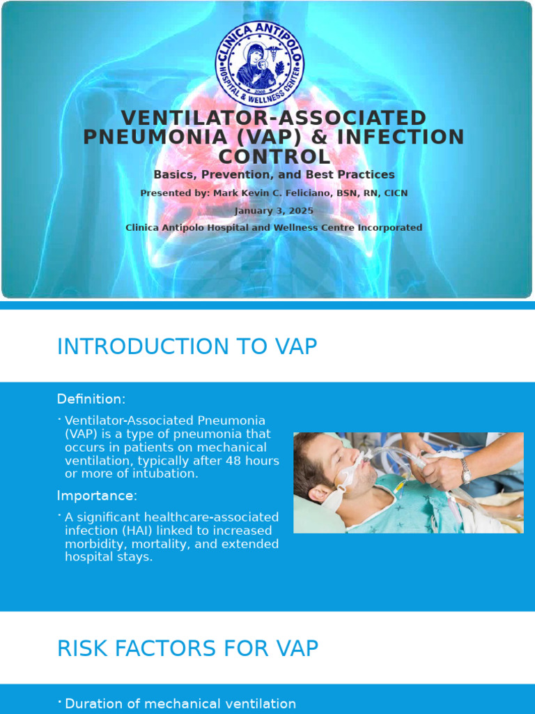 Ventilator-Associated Pneumonia (VAP) & Infection Control | PDF ...