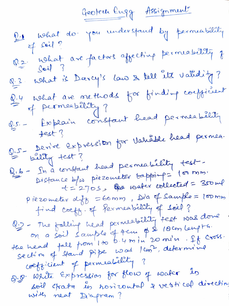 Geotechnical Engineering Assignment | PDF