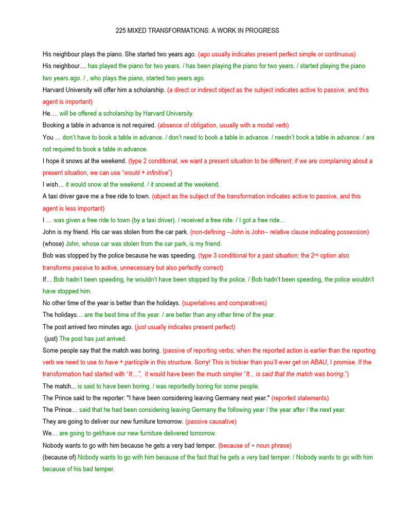 Mixed Transformations in English Grammar | PDF | Verb | Subject (Grammar)