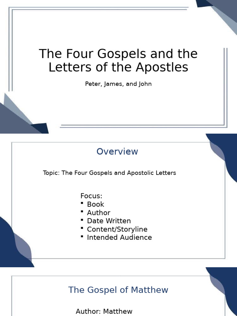 Gospels and Apostolic Letters Overview | PDF