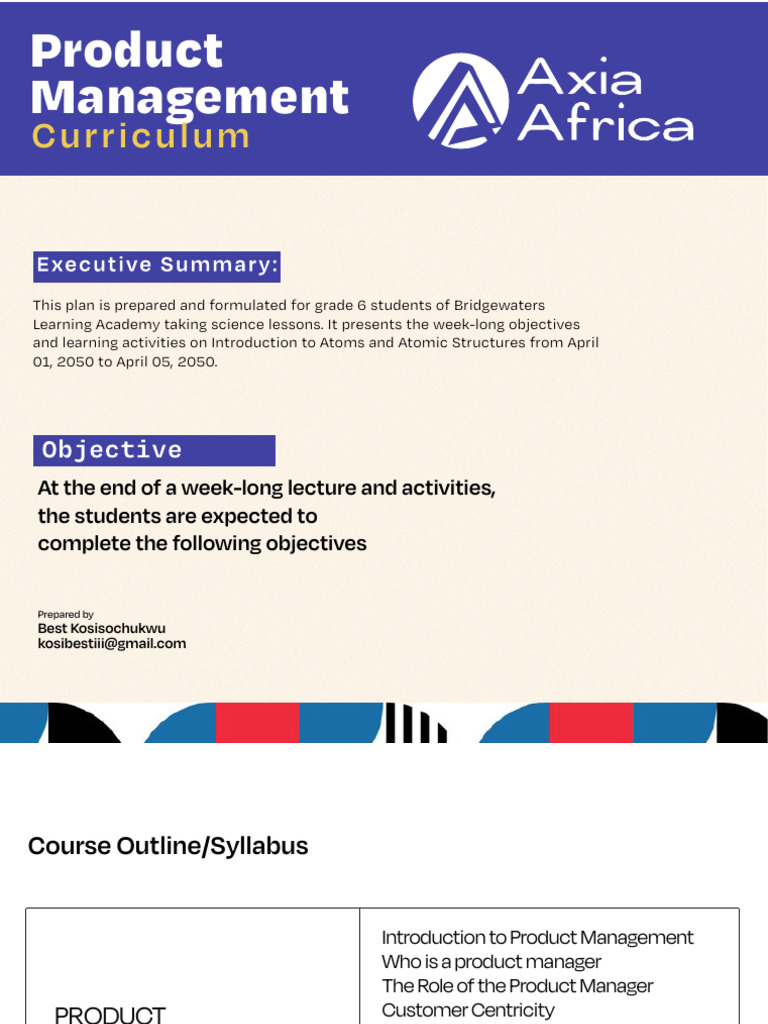 Product Management Course Syllabus | PDF | Curriculum | Agile Software ...