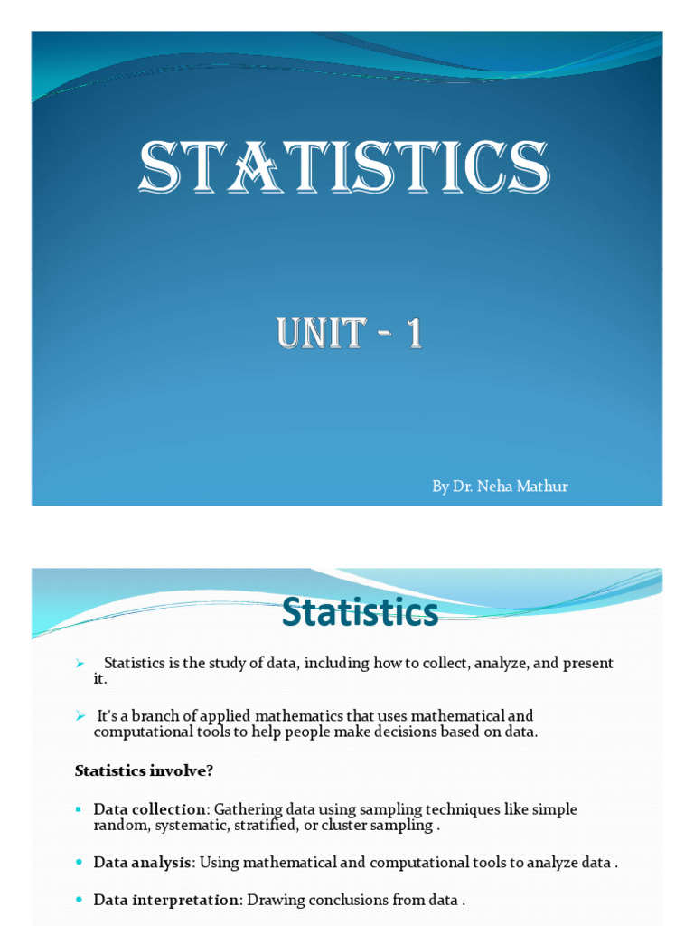 Understanding Statistics and Data Collection | PDF | Statistics | Data ...