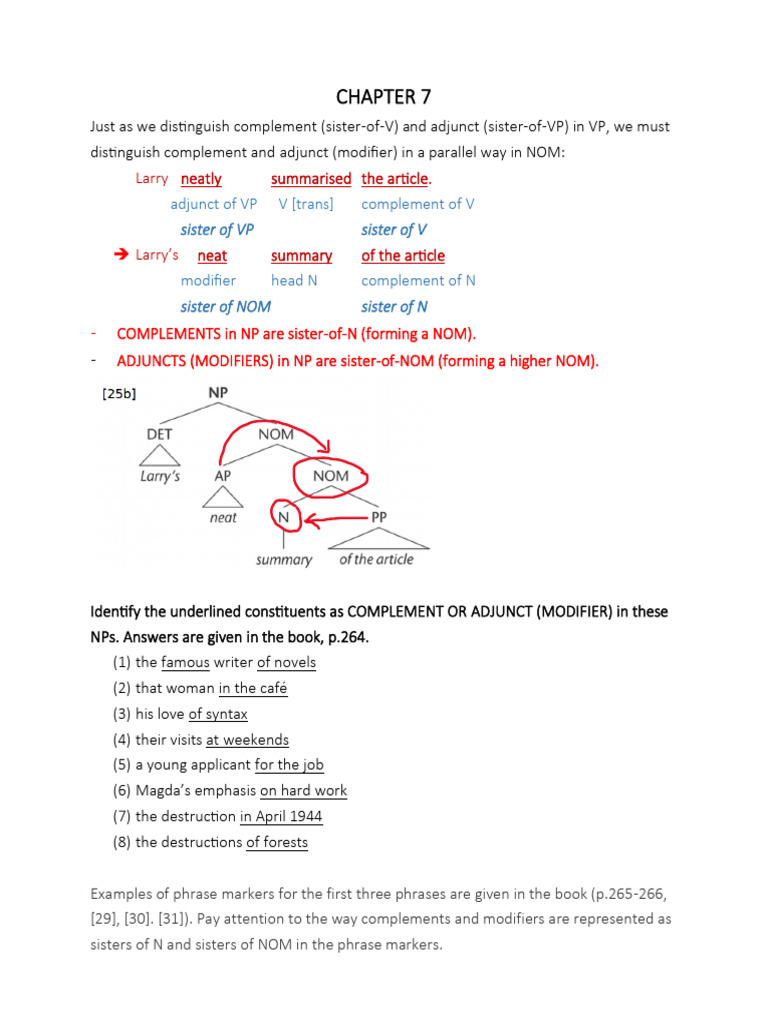 2023 - Exercises - Chapter 7 | PDF | Adjective | Noun