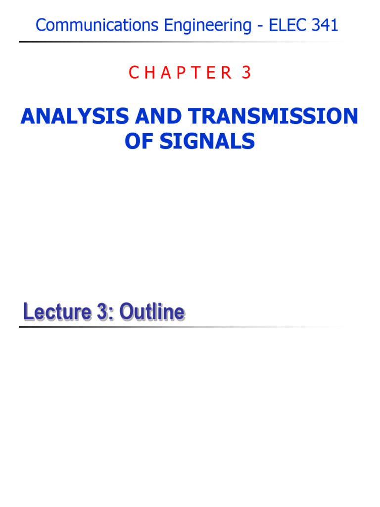 Chapter 3 Analysis Trans of Sig Incomplete | PDF | Spectral Density ...