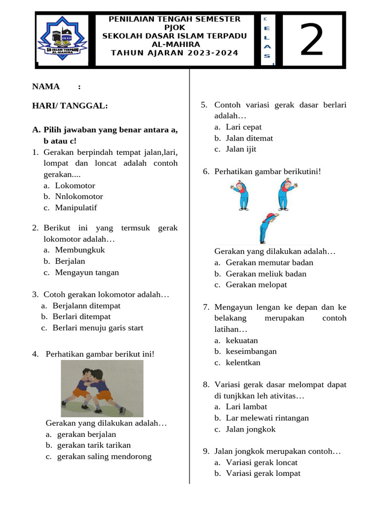 Pts Pjok Kelas 2 | PDF
