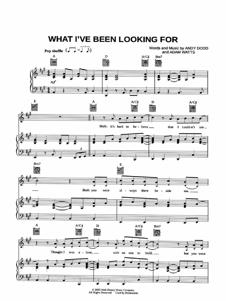 What Ive Been Looking For HSM With Piano Part | PDF